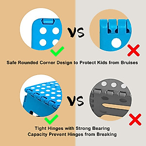 Dporticus 2Pack 16 Inch Foldable Step Stool with Handle for Kids & Adults Portable Super Strong Folding Kitchen Step Stool Non-Slip Design Garden Bathroom Stepping Stool