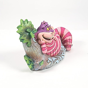 Enesco Disney Traditions by Jim Shore Alice in Wonderland Cheshire Cat on Tree Figurine, 2.72 Inch, Multicolor