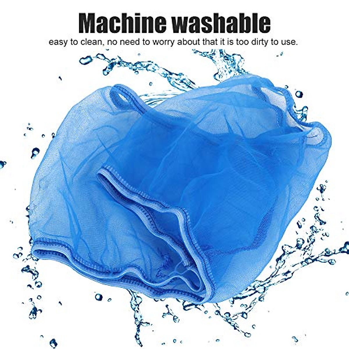 Strnek 2Pcs Bird Cage Cover Seed Catcher Birdcage Lightweight Soft Airy Polyester Mesh Cover Skirt Guard Universal Parrots Cage Accessories 26.0-52.0Inx6.7In (Small-Blue)