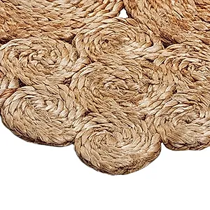Lush Ambience Gul Round Jute Rug, Braided Rug for Living Room & Bedroom, Natural Round Jute Rug 4Ft