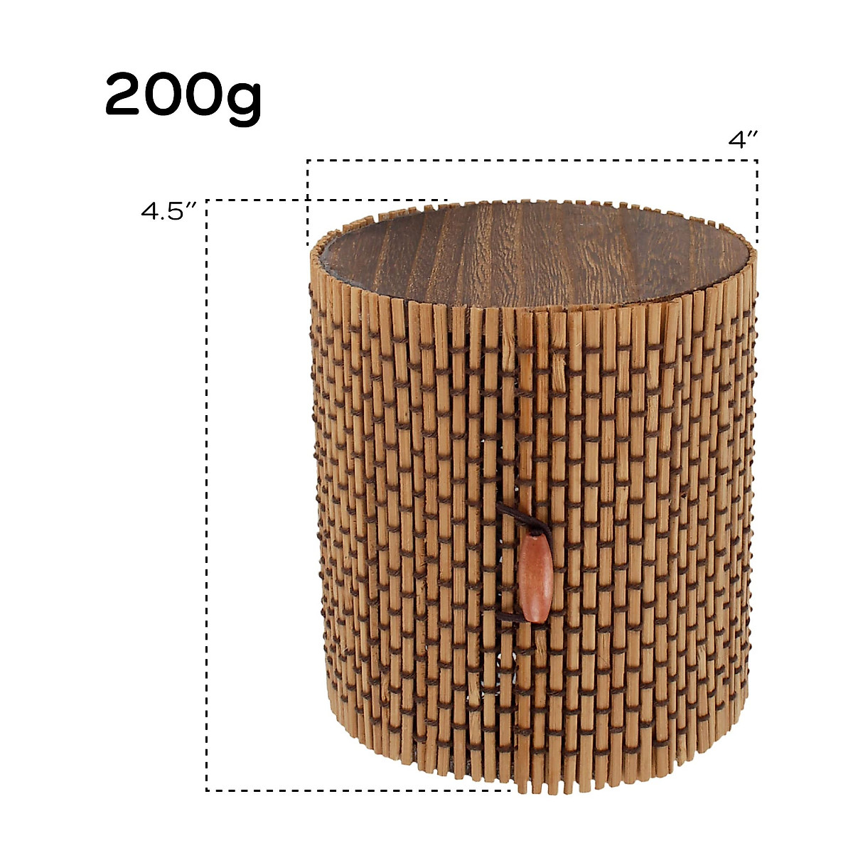 BambooMN Granulated Bamboo Charcoal Odor Absorber Bag in Decorative 4" Brown Cylinder, 4 Sets