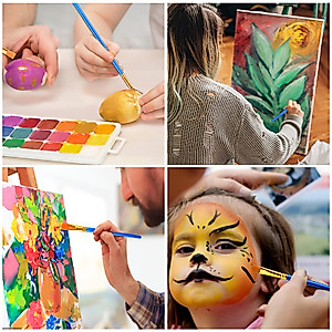 ESRICH Acrylic Paint Brushes Set,8Packs /80 Pcs, Nylon Brush Head, Suitable for Acrylic, Oil, Watercolor,Rock Body Face Nail Art,Perfect Suit of Art Painting, Best Gift for Kids Adult Drawing