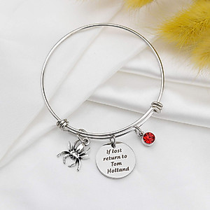 Inspirational Spider Bracelet for Women Man If Lost Return to Tom Holland Spidermen Fan Gifts for Dauhhter Son (Bracelet)