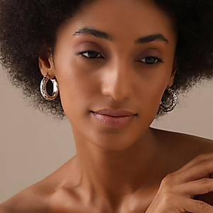 LeCalla Byzantine Earrings for Women 925 Sterling Silver Byzantine Earrings Click Top Thick Hoop Earrings for Women