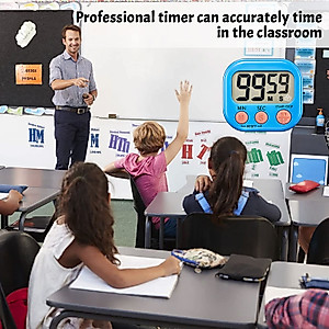 PLERISE Timers,Classroom Timer for Kids,Kitchen Timer for Cooking,Egg Timer,Magnetic Digital Timer for Teacher,Study,Exercise,Oven,Cook,Baking,Desk - 2 Pack, Blue