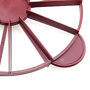 RLECS Cake Divider Round Cake Slice and Pie Slicer Equal Portion Cutter, Slice Marker, Baking Tool, Kitchen Utensils, Red 10 or 12 Slices Double Sided Cake Portion Marker