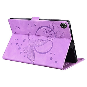 Tablet Bags Compatible with Samsung Galaxy Tab A8 10.5-Inch 2021 (SM-X200/X205/X207) Butterfly Embossed Folding Stand Protective Cover Shockproof PU Leather Flip Case Card Slot Tablet PC Case Tablet C