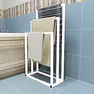 Metal Freestanding Towel Rack 3 Tiers Hand Towel Holder Organizer for Bathroom Accessories, White