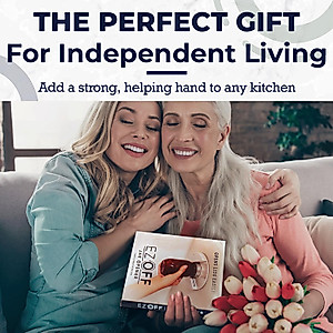 EZ Off Jar Opener for Weak Hands - Under Cabinet, Easy Grip, One Handed Jar & Bottle Opener - Removes Tight Jar Lid for Seniors with Arthritis - Essential Kitchen Gadgets for Home Assistance - White