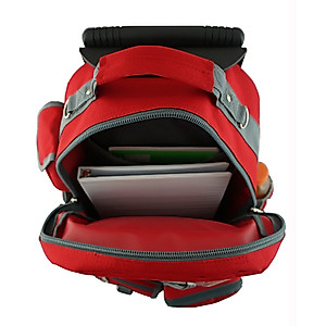 K-Cliffs Rolling Backpack Deluxe Wheeled Daypack School Student Bookbag with Wheels | Red