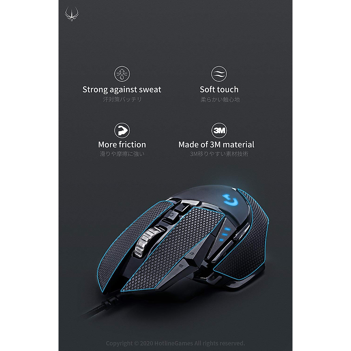 [Grip Upgrade] HOTLINEGAMES 2.0 Plus Anti Slip Grip Tape Compatible with Model O- Odin Minus Gaming Mouse Skins,Sweat Resistant,Cut to Fit,Easy to Apply,Professional Mice Upgrade