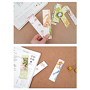Cat Theme Japanese Style Colorful Bookmarks, 30 PCS (Daily Cat)