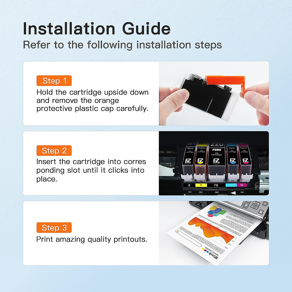 E-Z Ink (TM Compatible Ink Cartridge Replacement for Canon PGI220 PGI-220 CLI221 CLI-221 to use with MX870 MX860 MP620 MP560 MP980 (4 Large Black, 4 Cyan, 4 Magenta, 4 Yellow, 4 Small Black) 20 Pack