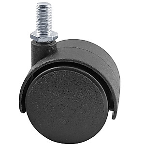 BokWin 4 Pcs 1.5" Plastic Casters Shelving Caster，M8 Stem Nylon Furniture Wheel Replacement Threaded Stem Swivel Cart Wheels for Office Chair Commodity Shelf Black Tone Without Brake, Black