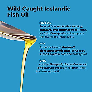 PetHonesty Omega-3 Fish Oil for Dogs - Skin & Coat Health Supplement - EPA + DHA Fatty Acids, May Reduce Normal Shedding & Sensitive Skin - Supports Immunity, Hip Joint, Brain & Heart Health - (32oz)