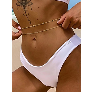 Waist Chain Belt Body Chain Gold Chain Belt Waist Beads Chains for Women Layered Belly Beads Chain Jewelry Gifts for Women Trendy Stocking Stuffers