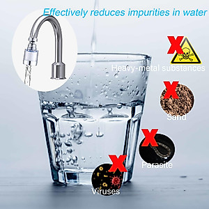2 Pack Sink Filter Water Faucet, Universal 360 Degree Rotating Faucet Purifier, Removes Fluorine Heavy Metals and Hard Water for Home Kitchen and Bathroom