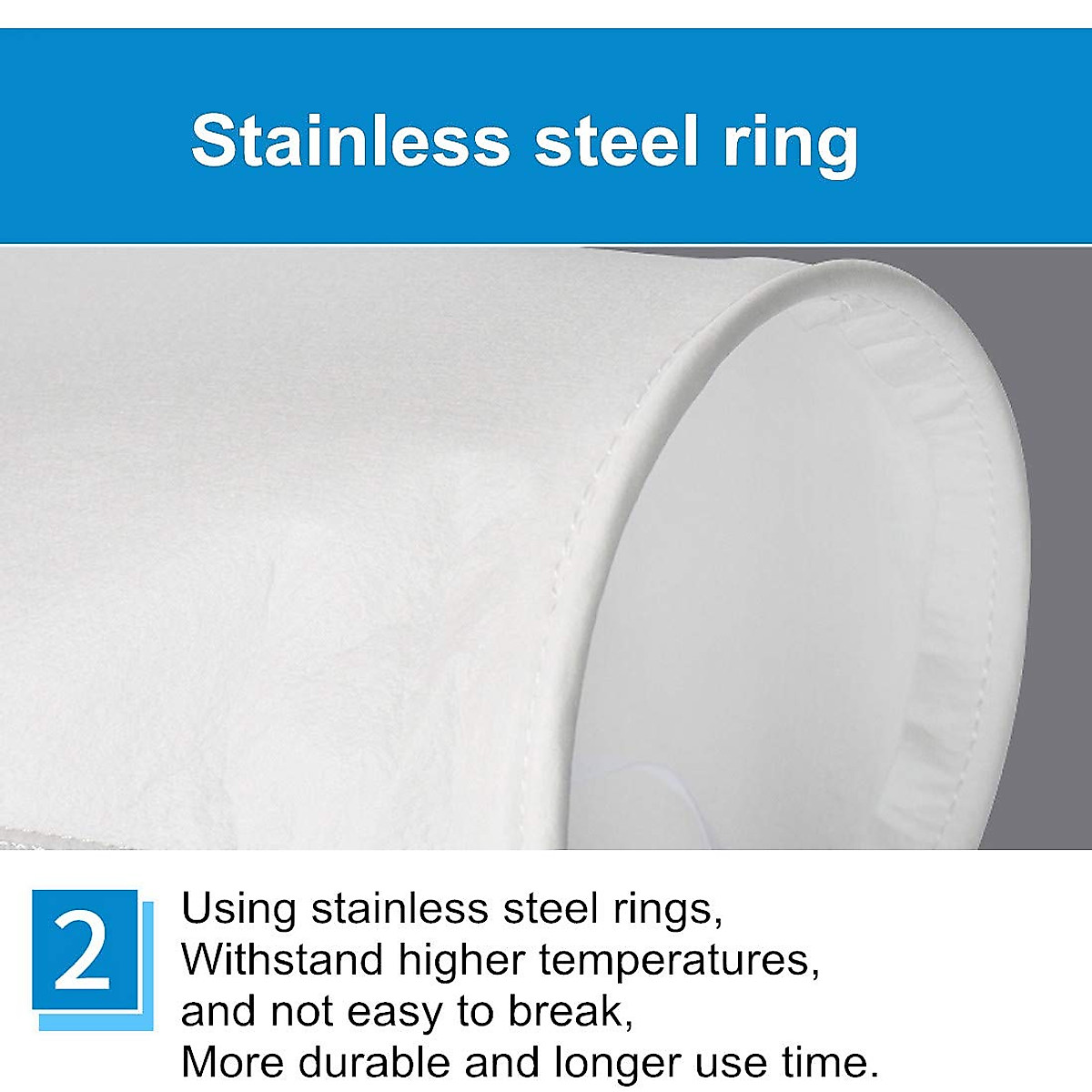 Felt Liquid Filter Socks Bag 1 Micron 7 Inch Ring by 16 Inch Long Industrial Filter Bags - 1Pack (1 Micron 7 x 16 Inch)