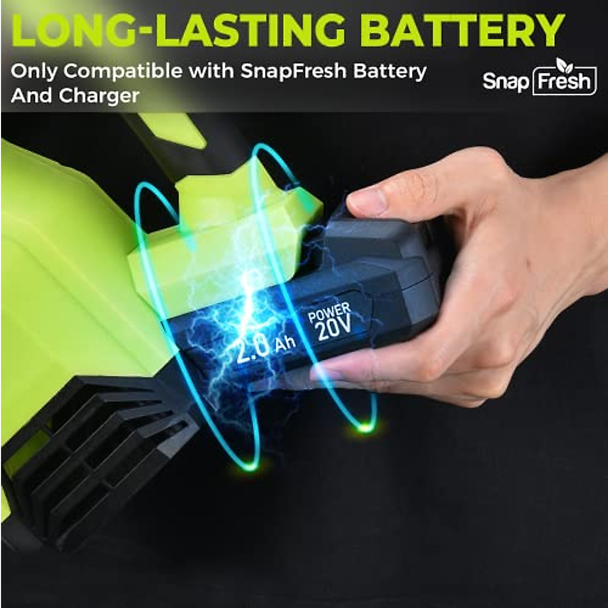 Cordless Leaf Blower - SnapFresh 150 MPH Leaf Blower with Battery & Charger, 2 Section Tubes, Free Control Speed,Lightweight, Electric Leaf Blower for Blowing Leaves, Lawn Care, Dust & Other Debris