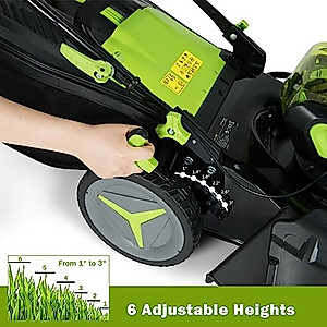 Lawn Mowers Battery Powered, 40V 18 Inch Brushless Cordless Push Lawn Mower 4.0Ah Batteries and 2 Chargers