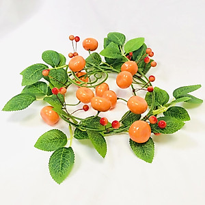 Artificial Fruit Tangerine Oranges Hanging Vines Plant Garland Artificial Berries Kumquat Wreath for Home Garden Wedding Party Decor (Tangerine Vine, 4 Pack)