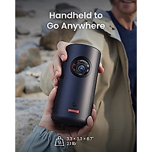 Nebula Anker Capsule 3 Laser 1080p, Smart, Wi-Fi, Mini Projector, Black, Portable Projector, Dolby Digital, Laser Projector, Autofocus, 120-Inch Picture, Built-in Battery, 2.5 Hours of Playtime