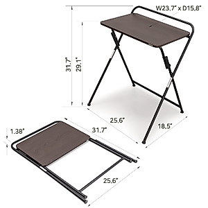 SOFSYS Modern Folding Desk for Small Space, Computer Gaming, Writing, Student and Home Office Organization, Industrial Metal Frame with Premium Desktop Surfaces, Espresso/Black