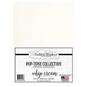 Whip Cream White Cardstock Paper - 8.5 X 11 Inch 65 Lb. Cover -50 Sheets From Cardstock Warehouse
