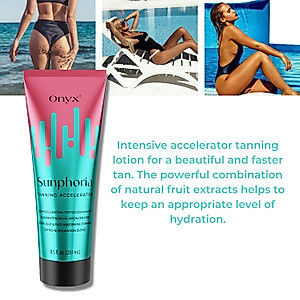 Onyx Sunphoria Tanning Accelerator | Bronzer-Free Tanning Lotion for Indoor & Outdoor | Streak & Stain Free Formula | Extreme Hydration Blend for Moisturizing Nourished Skin - 8.5 fl oz