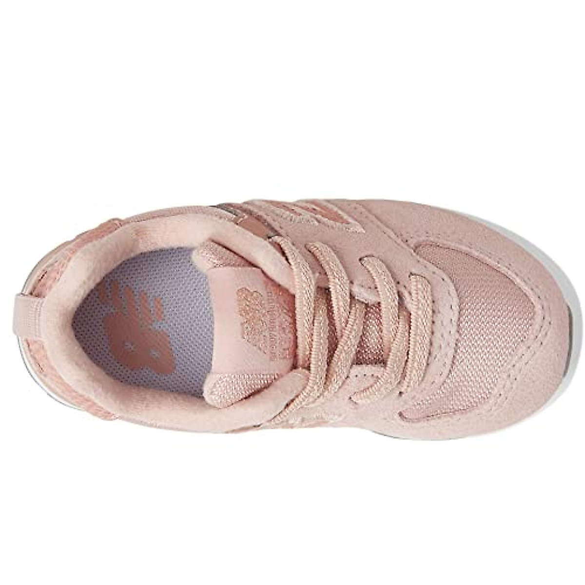 New Balance Girls 574 V1 Bungee Sneaker, Pink Haze/White, 7 Toddler