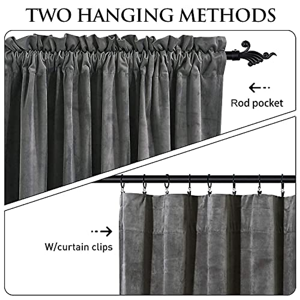 StangH Gorgeous Home Decoration Bundle Velvet Curtains & Velvet Valances