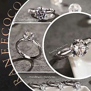 Stunning Flame 0.75ct Solitaire Engagement Ring White Gold Plated Sterling Silver Cubic Zirconia Wedding for Women | Excellent Cut, D Color, FL Clarity & Exquisite Polish| Size 7.5