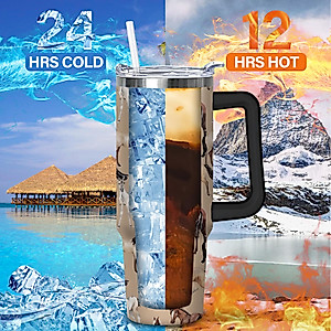 puhnhsv 30 oz Horse Tumbler With Handle and Straw, 30oz Insulated Stainless Horse Tumbler Coffee Travel Mugs Cup Water Bottle Horse Lovers Gifts for Women Girls