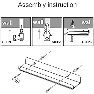 MORDUEDDE Clear Acrylic Shelves Organizer Wall Floating Shelf U-Shaped Holder Toy Book Picture Nail Polish Display Storage for Bathroom Kitchen Living Room (4)