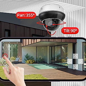 Funxwe 8MP 4K UHD 5X Optical Zoom 2.4G 5G Dual WiFi PTZ Security Wireless IP Camera Motion Detection Auto Tracking Ceiling Dome Waterproof