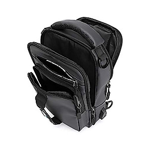 Shoulder Backpack Sling Chest Crossbody Bag Cover Pack Messenger Daypack Rucksack Bicycle Sport With USB Charging Port (Black)