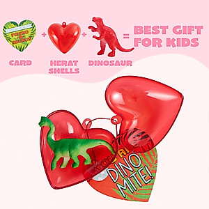 JOYIN 28 Pack Valentine Day Gift for Kids, Dinosaur Toys Figures Filled Hearts with Valentine Cards for Kids Classroom Exchange Party Favors, Valentine Gift Exchange, Game Prizes Carnivals Gift