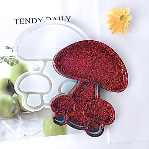 Xidmold Tray Resin Mold, Mushroom Shaped Tray Silicone Mold, Epoxy Resin Casting Molds for Jewelry Storage, Fruit Food Dish, Home Decor