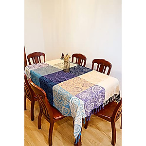 Knit Woven Super Soft Chenille Throw Blanket with Tassels Bohemian Throw Covers Large Couch Furniture Sofa Chair Loveseat Recliner Over Sized Cover (Flower, L (87" x 102"))