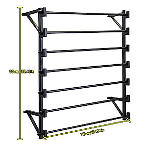 AMSXNOO Wall Mounted Display Rack, Metal Towel Shelving Tie Scarf Belt Wrapping Paper Ribbon Organizer Holder Space Saver for Retail Stores Flower Shops Kitchen Bathroom