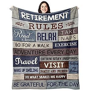 Basiole Retirement Gifts for Men, Best Retirement Gifts for Women, Funny Retirement Blanket, Retired Gifts for Men, Farewell Gifts for Coworkers, Gift Retirement Ideas Throw Blankets 50"X60"