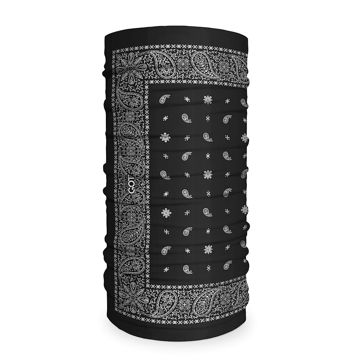 GOT Sports Tube Bandana - Neck Gaiter for Women & Men, Face Mask, Neck Wrap, Head Scarf, Curly Hair Sleep Protection - Breathable, Lightweight Microfiber (Black Paisley)
