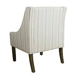 HomePop Modern Swoop Arm Accent Chair, Dove Grey Stripes