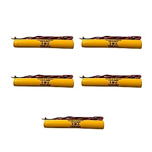 (5 Pack) Exit Sign Emergency Light GP 2800-RD 2800RD GP 2600-RD GP 2600RD 2600 2.4v 800mAh Ni-CD Battery Pack Replacement for