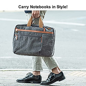 SANWA 17.3 inch Vintage Canvas Backpack, Convertible Laptop Computer Bag, Messenger Bag, Convertible Shoulder Bag Handbag, Compatible with MacBook Notebook, for Men, Women, Travel, College, Gray