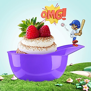 HFEHSKJ 18Pcs Baseball Helmet Ice Cream Bowls, 8oz Baseball Cap Bowls Mini Snack Bowl, Reusable Dessert Bowls for Birthday Party Games