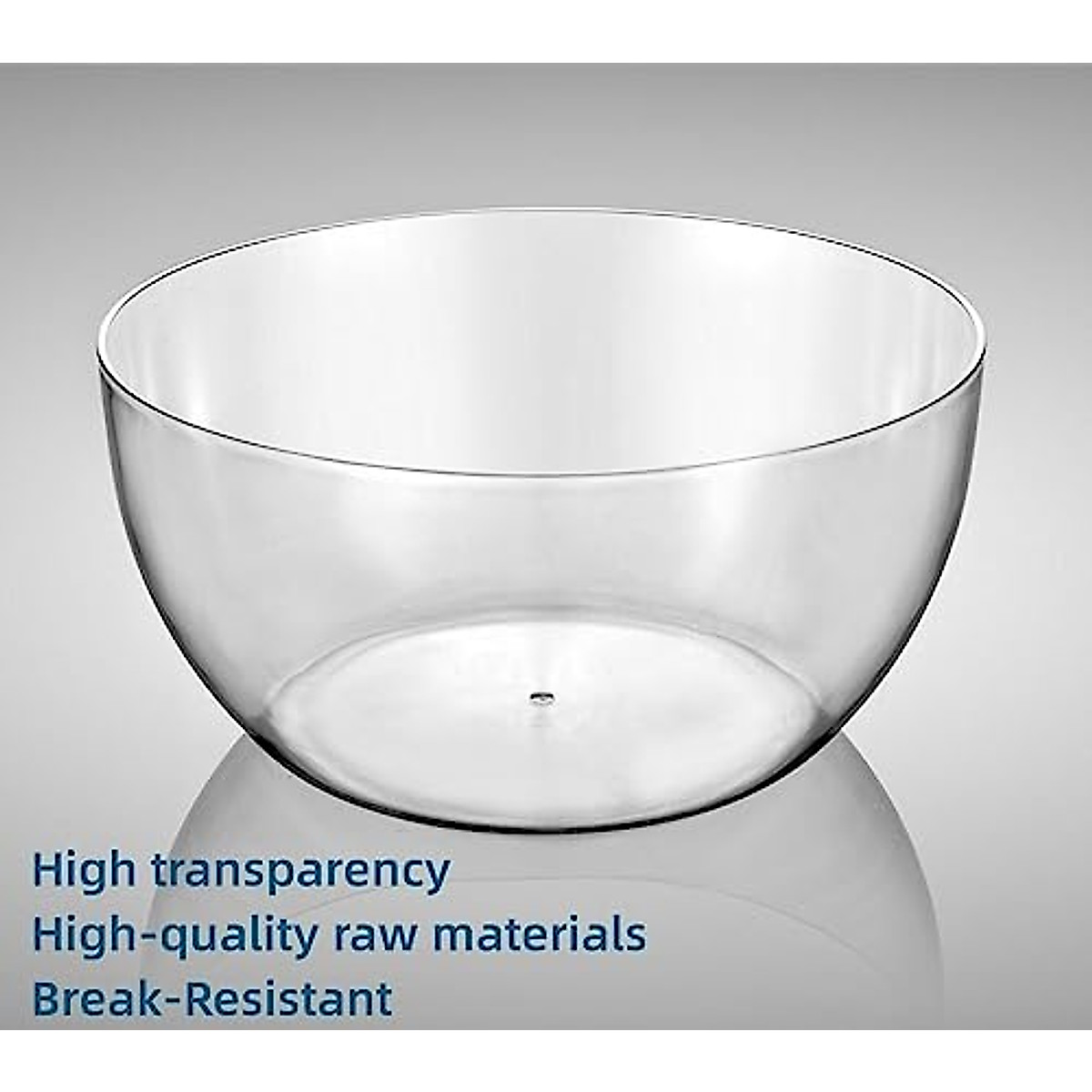 Large Salad Bowl, Circular Shaped In Premium Acrylic Break Resistant Clear, 146 Ounce 2 Count