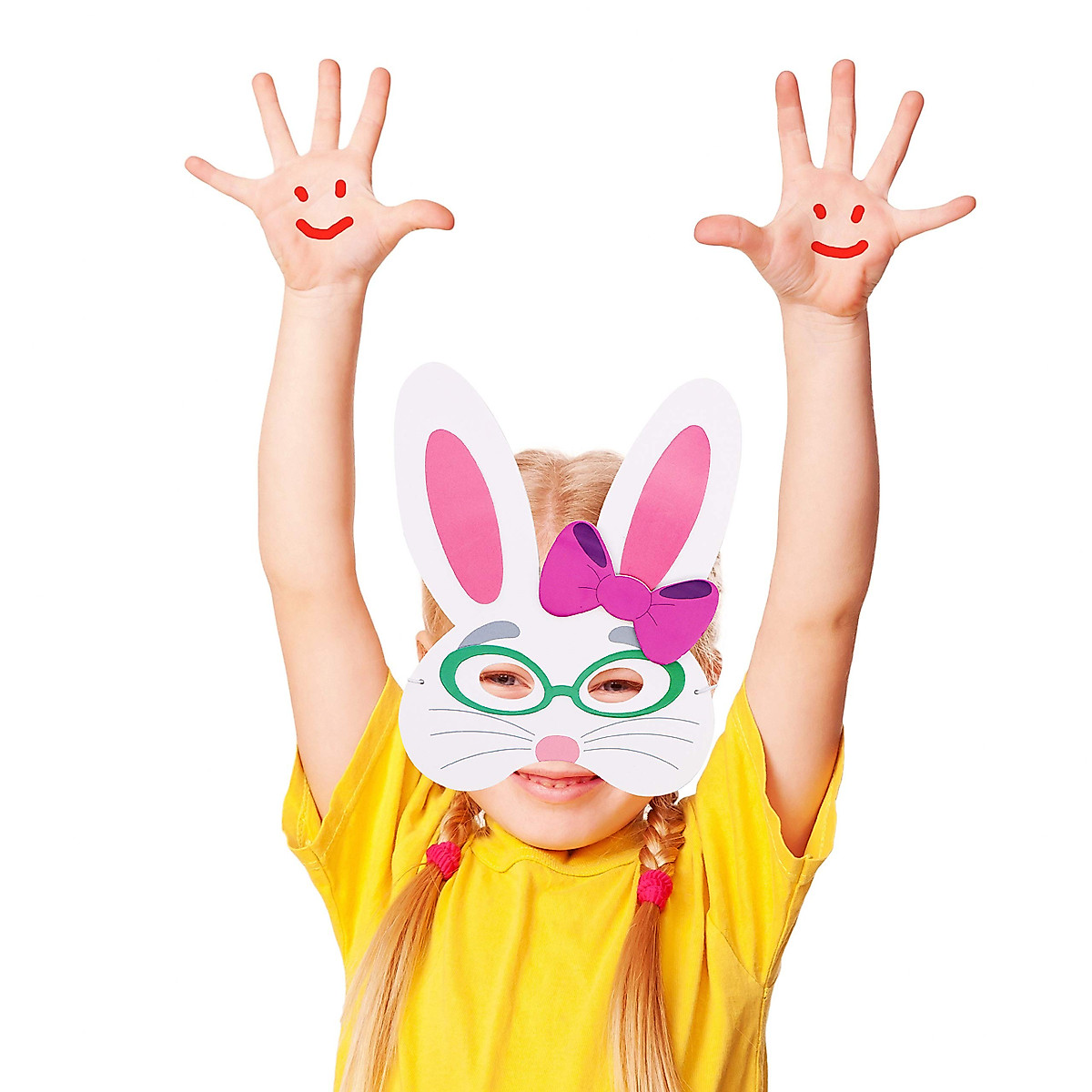 JOYIN 10 Pcs DIY Easter Bunny Mask Craft Kit Easter Crafts and Activities for Pretend Play, Decorate and Wear, Dress-Up Party Accessory, Animal Mask Assortment Easter Eggs Hunt and Theme Party