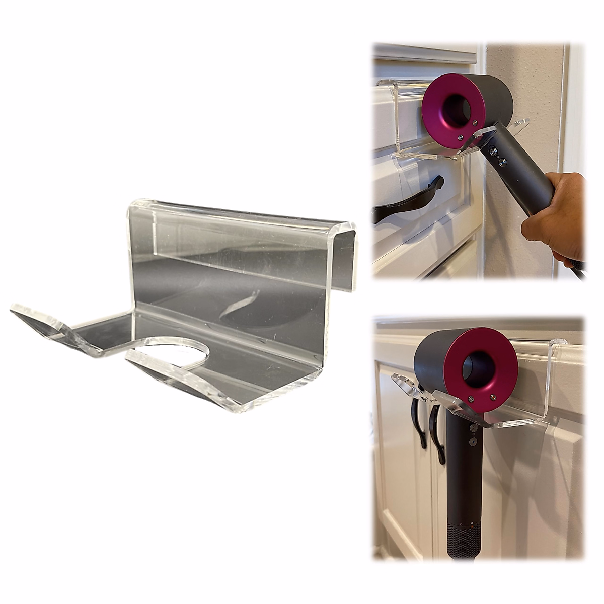 Kaizen Kreations Bathroom Organizers and Storage for Hair Dryer Holder and Bathroom Accessories. Dryer Holder for hairblower. Blow Dryer Holder and Storage for Bathroom. Compatible with Supersonic.