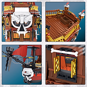 JMBricklayer Pirate Ship Model Building Sets, Red Pirate Revenge Pirate Ship Toy Construction Set, Collection or Display, Gifts for Boys Teens Adults